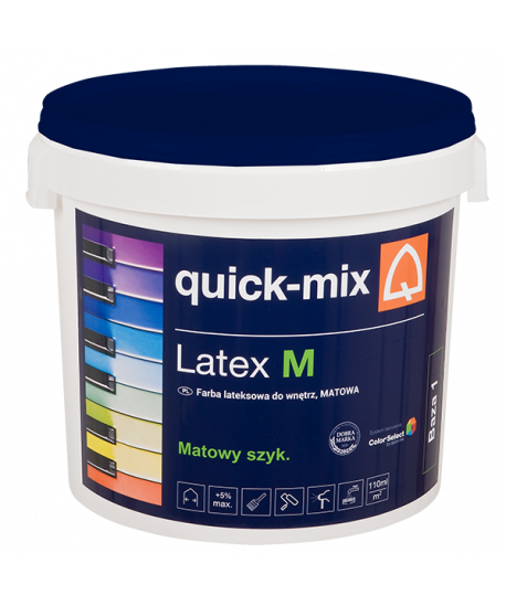 Quick-Mix LATEX M Lateksowa farba do wnętrz, matowa B1 biały /10l
